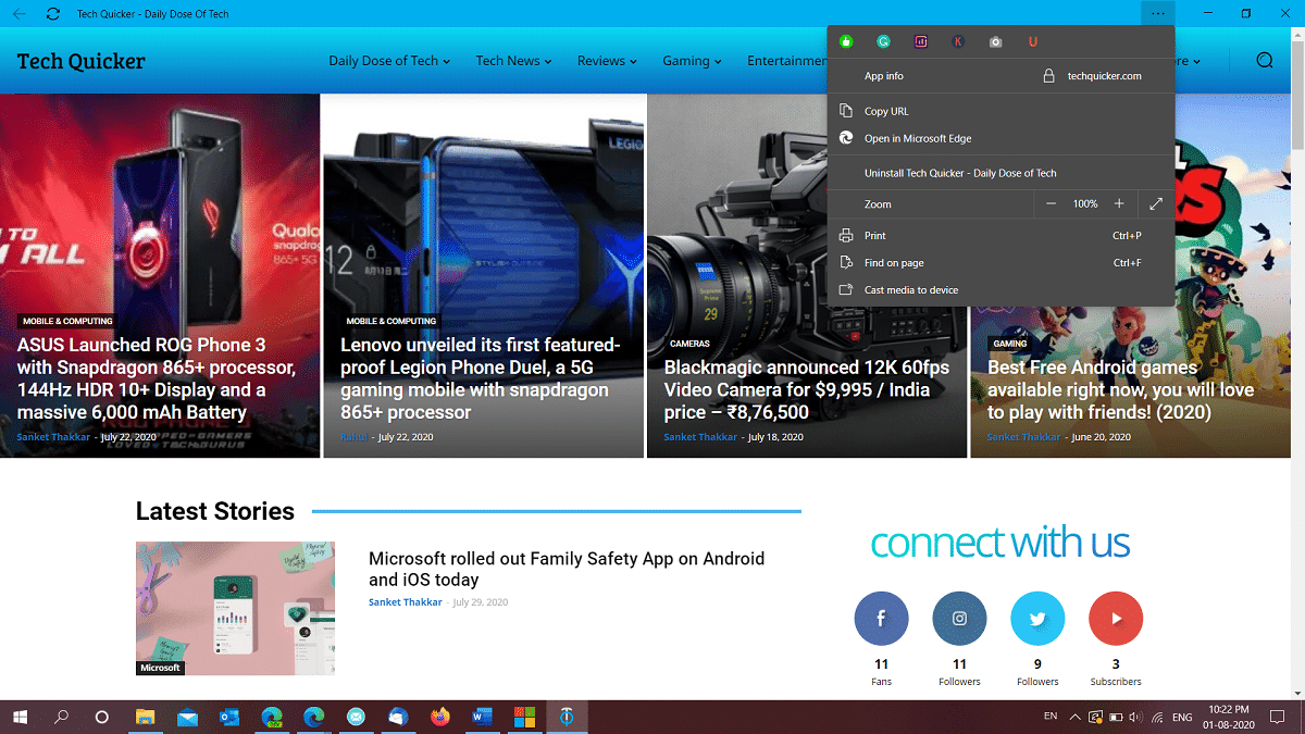 How To Turn Any Website Into An App Using Microsoft Edge - Tech Quicker